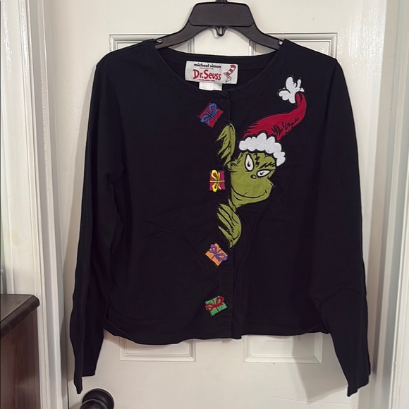Dr. Seuss | Tops | Christmas Michael Simon Dr Seuss Black Sweater With ...